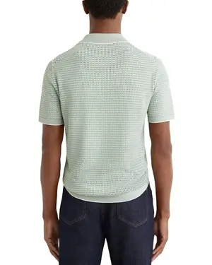 REISS Brink Regular Fit Half Zip Textured Polo Shirt