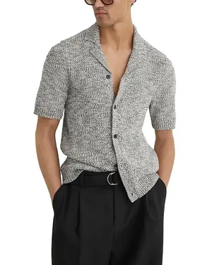 REISS Addis Regular Fit Marled Knit Shirt