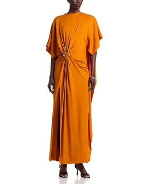 Brandon Maxwell Lucia Draped Maxi Dress