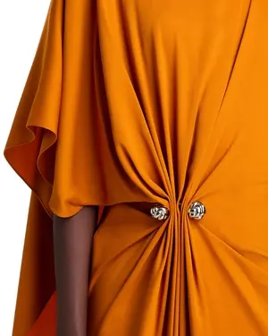 Brandon Maxwell Lucia Draped Maxi Dress