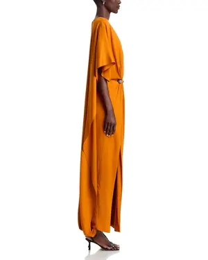 Brandon Maxwell Lucia Draped Maxi Dress