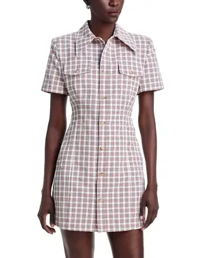 WILLY CHAVARRIA Chavela Mini Dress - Red/white Picnic Plaid