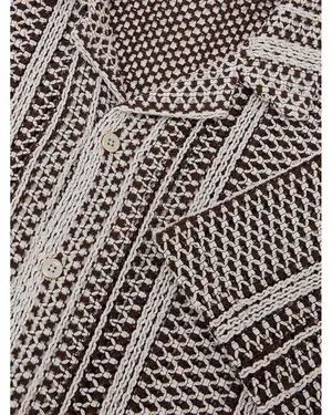 REISS Aetos Regular Fit Crochet Stripe Shirt