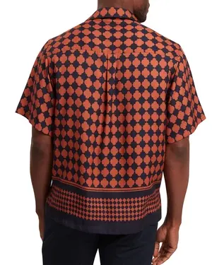 Ted Baker London Jirahu Short Sleeve Regular Fit Border Tile Shirt
