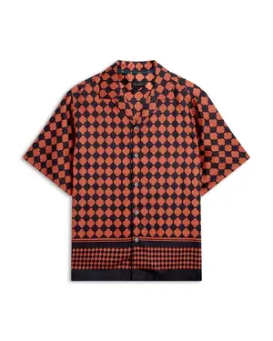 Ted Baker London Jirahu Short Sleeve Regular Fit Border Tile Shirt