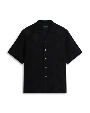 Ted Baker London Thovan Short Sleeve Relaxed Fit Mesh Cut Out Shirt
