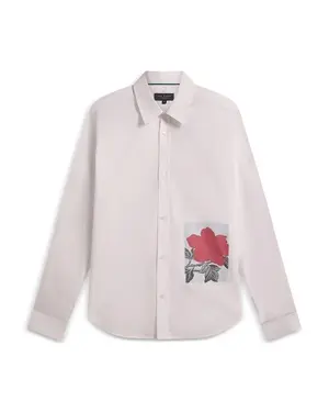 Ted Baker London Alviro Long Sleeve Relaxed Placement Floral Shirt