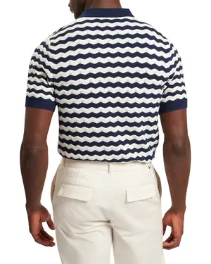 Ted Baker London Froobie Short Sleeve Wavy Stitch Detail Polo