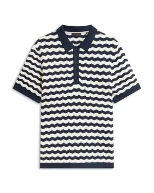 Ted Baker London Froobie Short Sleeve Wavy Stitch Detail Polo