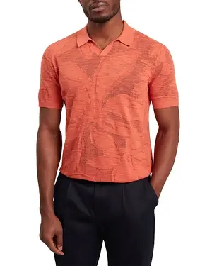 Ted Baker London Sidraha Short Sleeve Open Neck Floral Jacquard Polo