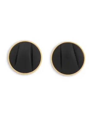 Chloé Pleats Stud Earrings - Black
