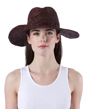 Eugenia Kim Emmanuelle Packable Raffia Fedora - Espresso