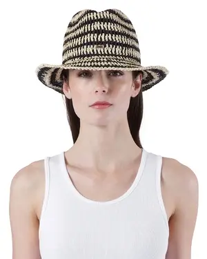 Eugenia Kim Eugenia Kim Winona Crocheted Fedora Natural/black