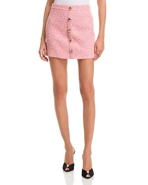 Aqua Tweed Mini Skirt