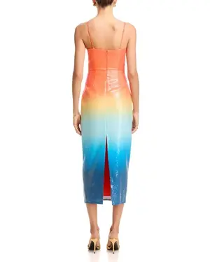 Aqua Ombre Sequin Midi Dress