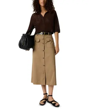 Gerard Darel Jasmina Button-front Midi Skirt