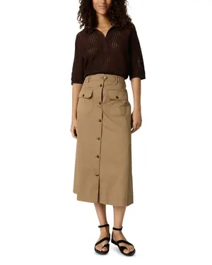 Gerard Darel Jasmina Button-front Midi Skirt