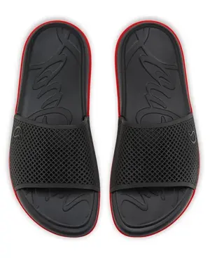 CHRISTIAN LOUBOUTIN Easy Breezy Rubber Slides - Black