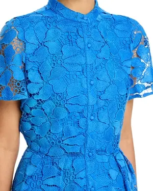 T Tahari Lace Button-front Midi Dress