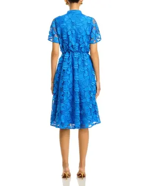 T Tahari Lace Button-front Midi Dress