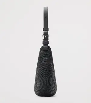 Loewe X Paula's Ibiza Medium Raffia Swing Shoulder Bag - Black