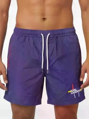 Karl Lagerfeld Logo Swim Shorts - Blue