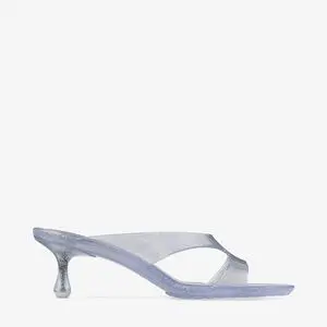 JIMMY CHOO Jelly Drop 50 Glitter Jelly Sandals - Silver