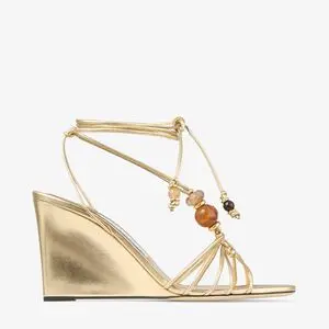 JIMMY CHOO Lova Wedge 85 Sandals - Silver