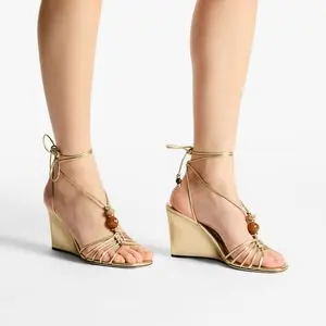 JIMMY CHOO Lova Wedge 85 Sandals - Silver