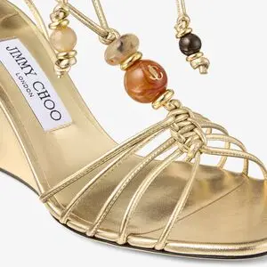 JIMMY CHOO Lova Wedge 85 Sandals - Silver