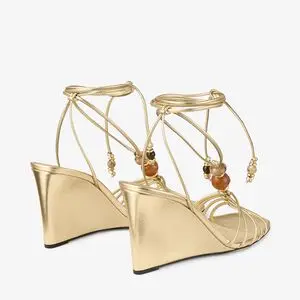 JIMMY CHOO Lova Wedge 85 Sandals - Silver