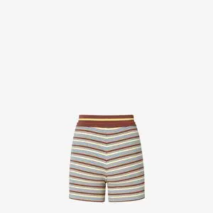 Fendi Ribbed Cotton Knit Shorts