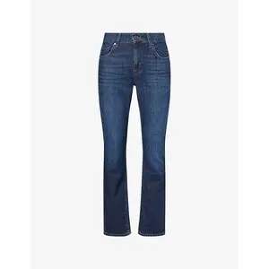 7 For All Mankind Straight Leg Cotton And Silk Blend Jeans