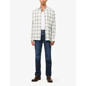 7 For All Mankind Straight Leg Cotton And Silk Blend Jeans