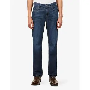 7 For All Mankind Straight Leg Cotton And Silk Blend Jeans