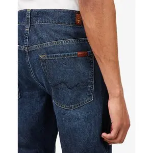 7 For All Mankind Straight Leg Cotton And Silk Blend Jeans
