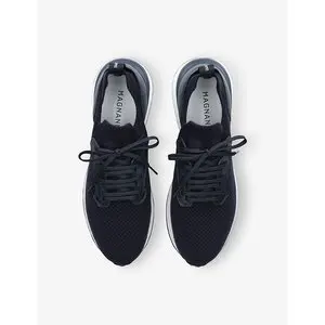 Magnanni Grafton Knitted Trainers With Leather Paneling - Navy