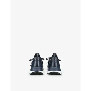 Magnanni Grafton Knitted Trainers With Leather Paneling - Navy