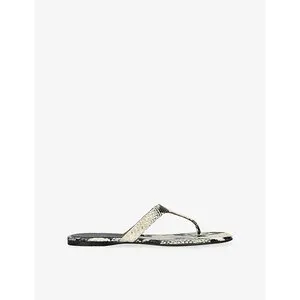 Khaite Archer Thong Leather Flat Sandals