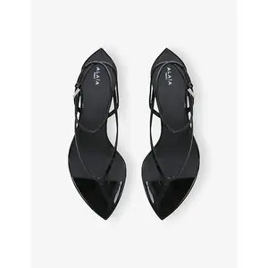 Alaïa Tong" 30 Wedge Leather Heels - Black