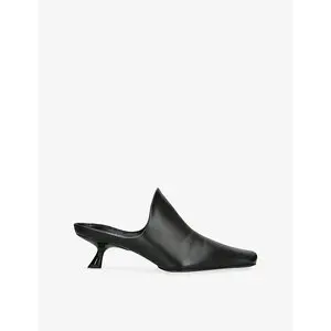 Loewe Emily 45 Leather Heeled Mules - Black