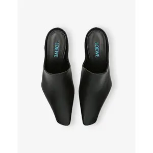 Loewe Emily 45 Leather Heeled Mules - Black