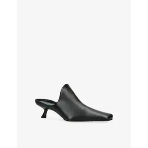 Loewe Emily 45 Leather Heeled Mules - Black