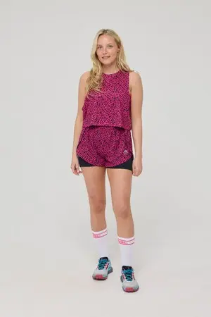 OOSC Elite 2-in-1 Performance Shorts - Pink Leopard