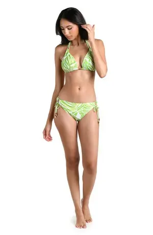 La Blanca Serene Palm Print Triangle Bikini Top