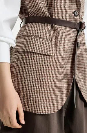 Brunello Cucinelli Sparkling Houndstooth Vest - Brown