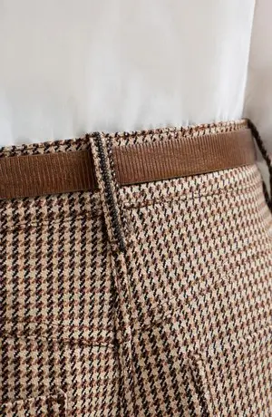 Brunello Cucinelli Sparkling Houndstooth Bermuda Shorts - Brown