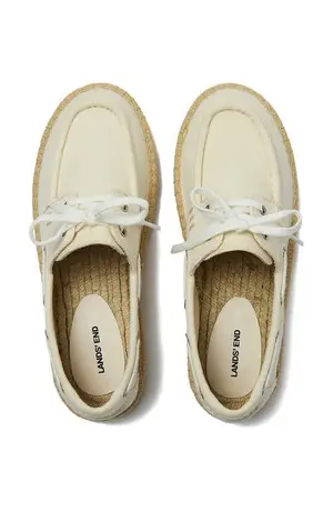 LANDS' END Seaport Espadrille Boat Shoes - Off White