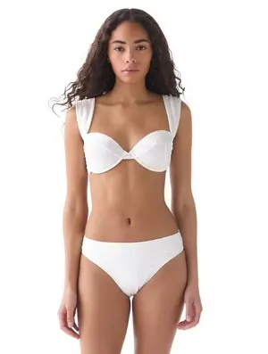 Kate Spade New York Textured Underwire Bikini Top - White