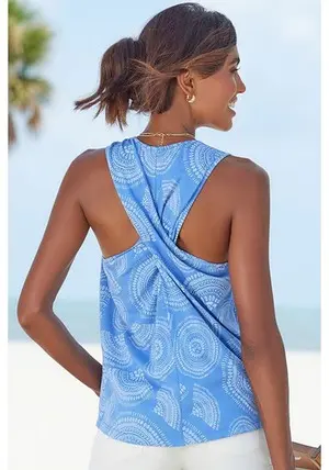 LASCANA Printed Twist Back Tank Top